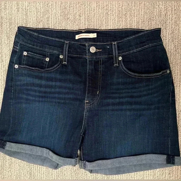 Levi's | Shorts | Levi High Rise Size 3 Dark Wash Jean Shorts | Poshmark